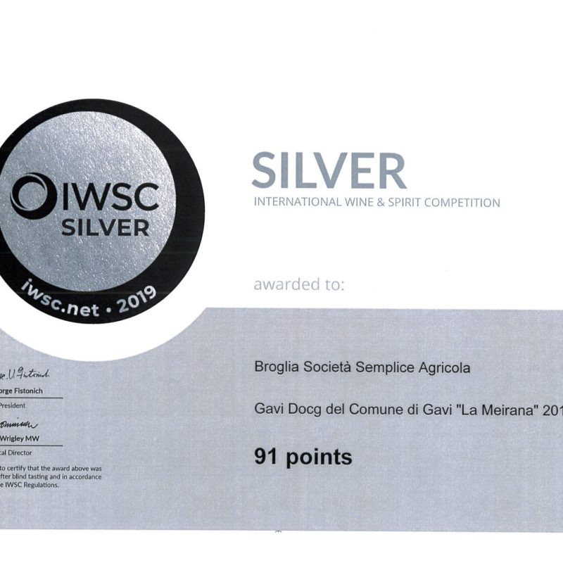 IWSC MEDAGLIA DI BRONZO BARBERA D'ASTI - Broglia